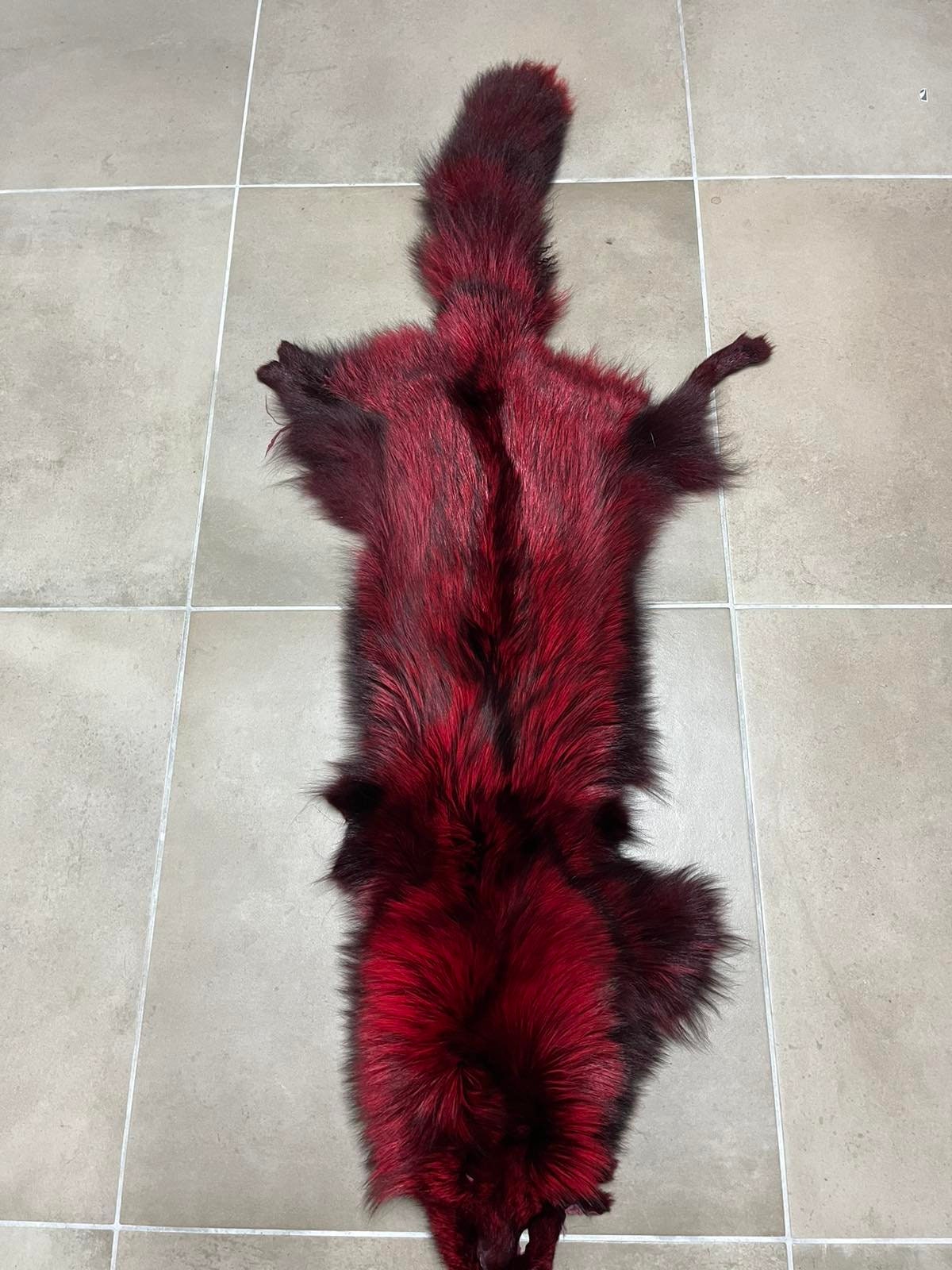 Dyed Red Silver Fox Fur Skins/pelts, Fur Hood, Fur Collar - Etsy