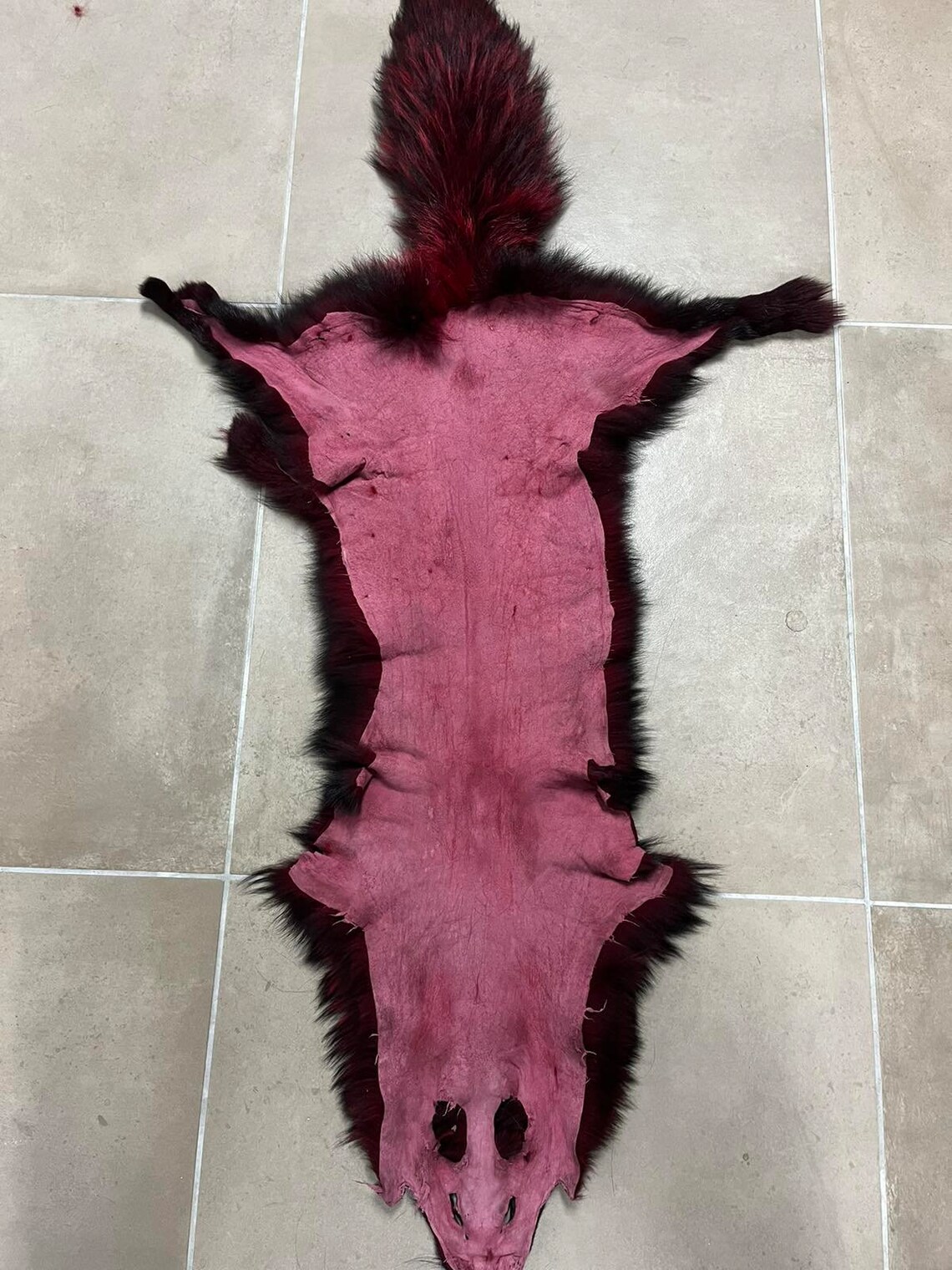 Dyed Red Silver Fox Fur Skins/pelts, Fur Hood, Fur Collar - Etsy