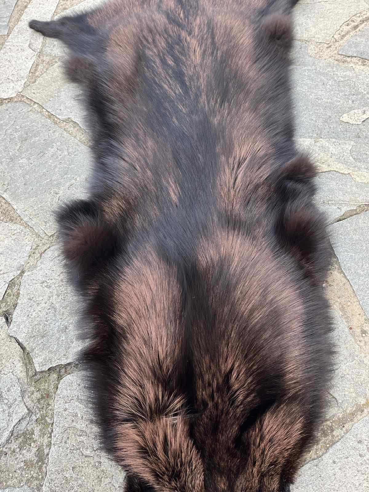 Dark Brown Fox Fur Skins/pelts , Real Fur, Fur Coat, Scandinavian Fur ...