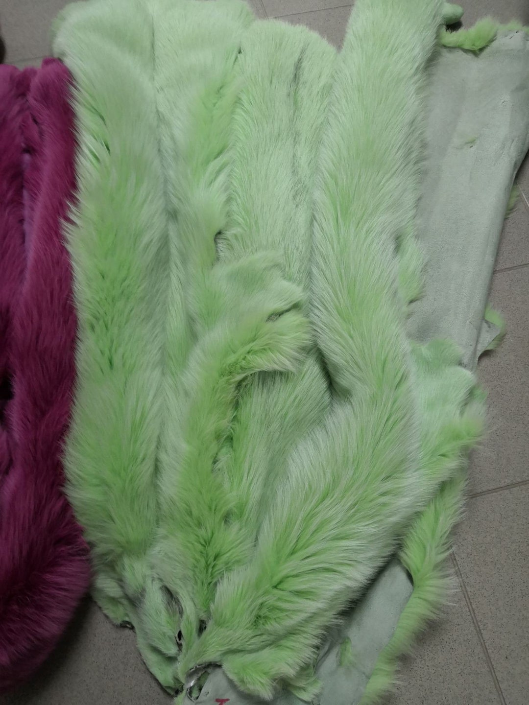 Dyed Light Green Fur Fox Skins/pelts - Etsy