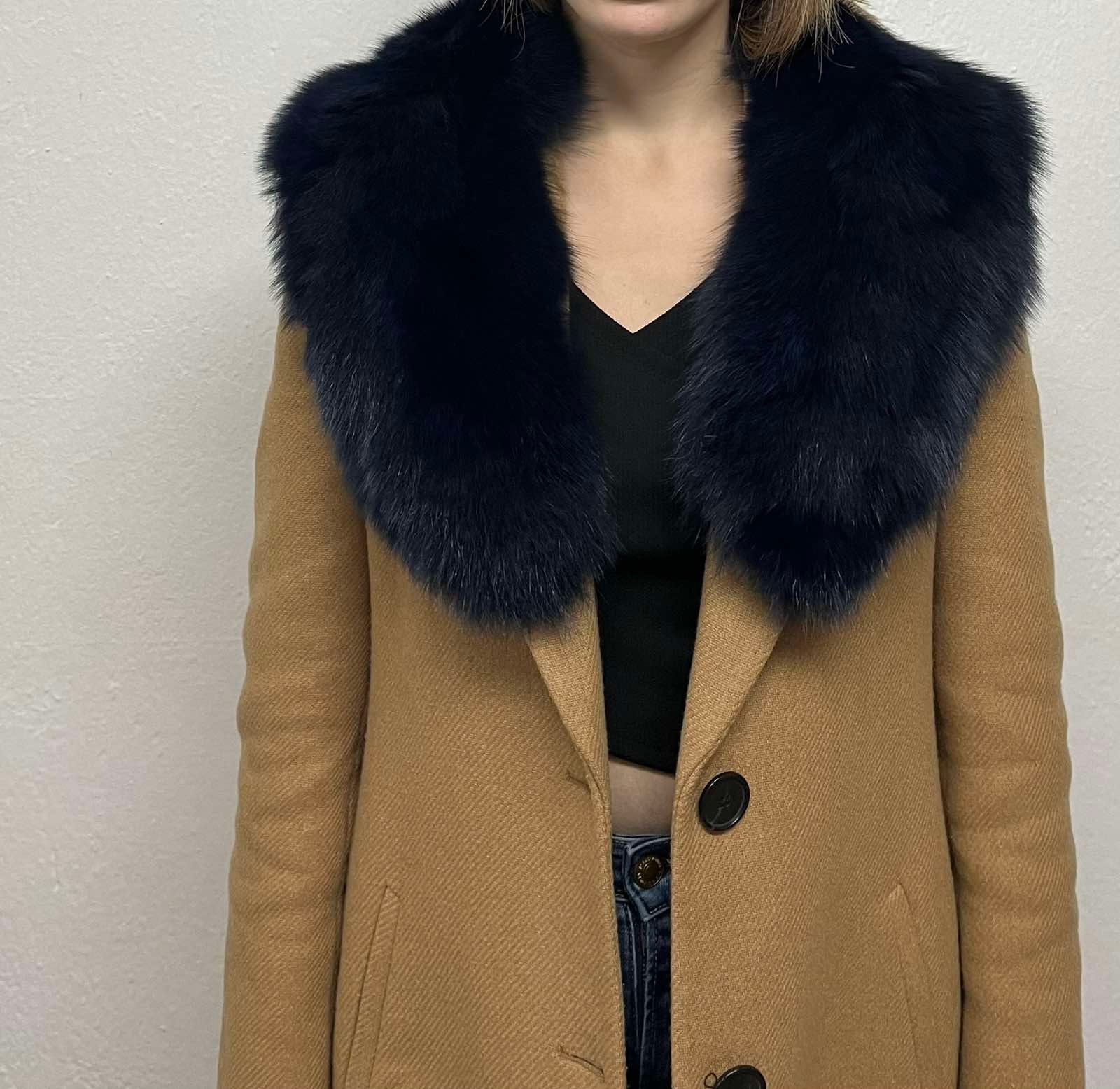 Navy Blue Fur Fox Collar, Luxury Fur Accessories,real Fur - Etsy