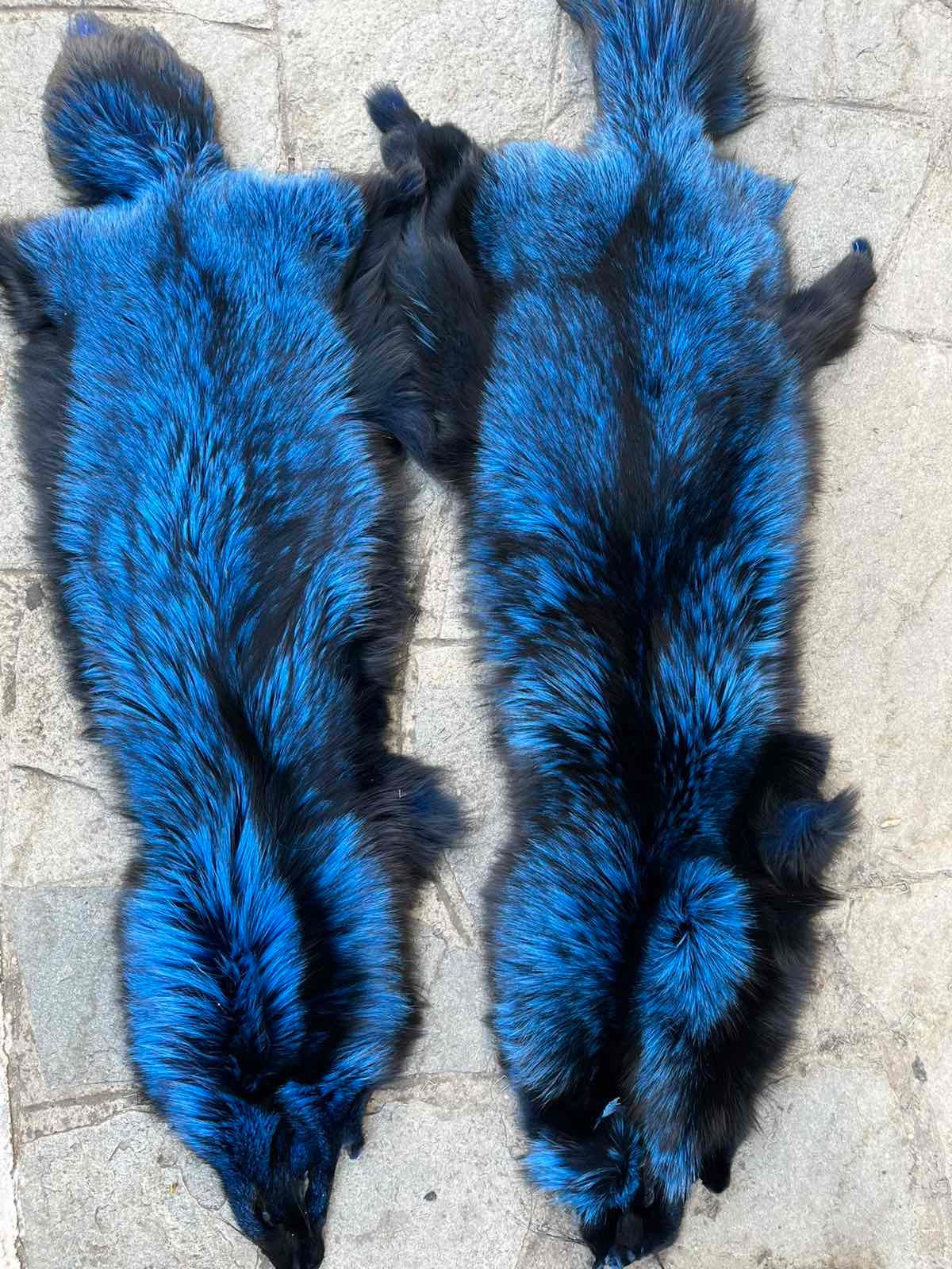 Dyed Electric Silver Fox Skin/pelt,real Fur, Scandinavian Fur Skins - Etsy