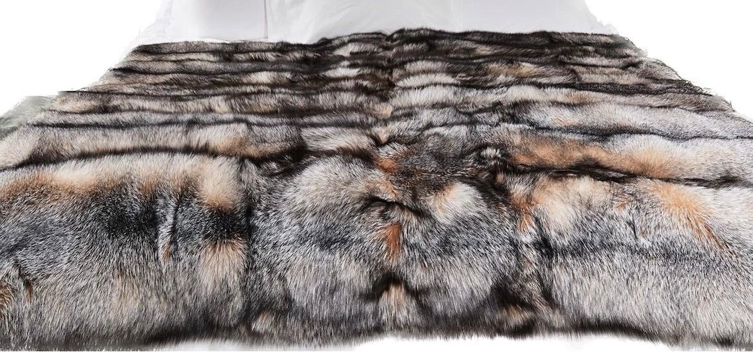 Real Full Skin Fox Fur Throw, Luxury Fur Blanket, Real Fur Throw,top ...