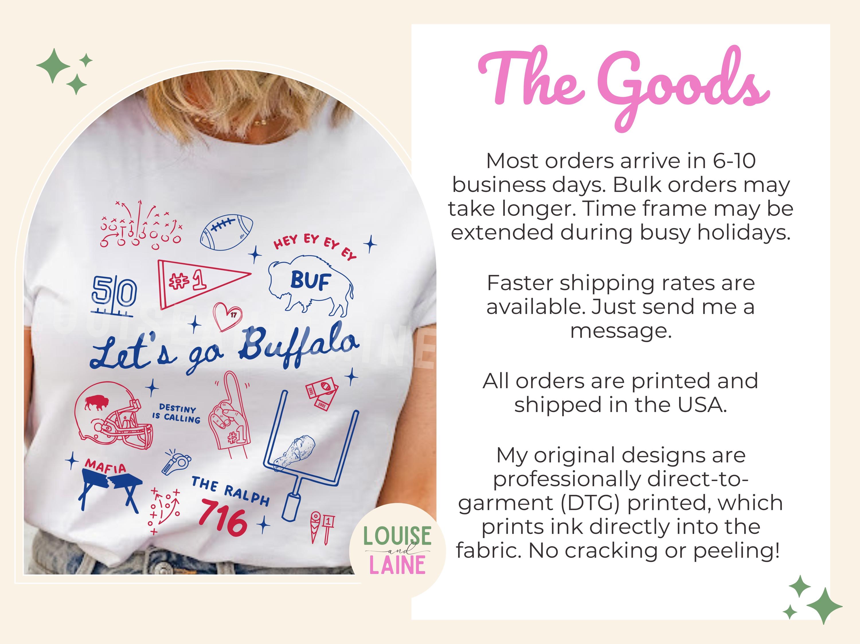 Buffalo Football Doodles Shirt, Women's Buffalo Fan Gift, Let's Go ...