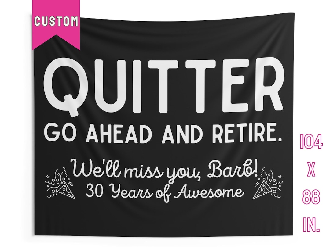 Retirement Banner, Custom Retirement Sign, Happy Retirement Poster ...