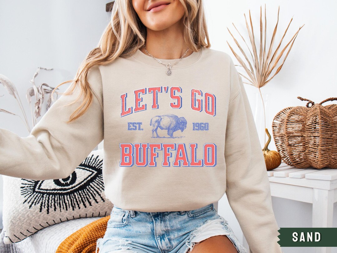 Buffalo Crewneck Sweatshirt, Buffalo Football Fan Gift, Let's Go ...