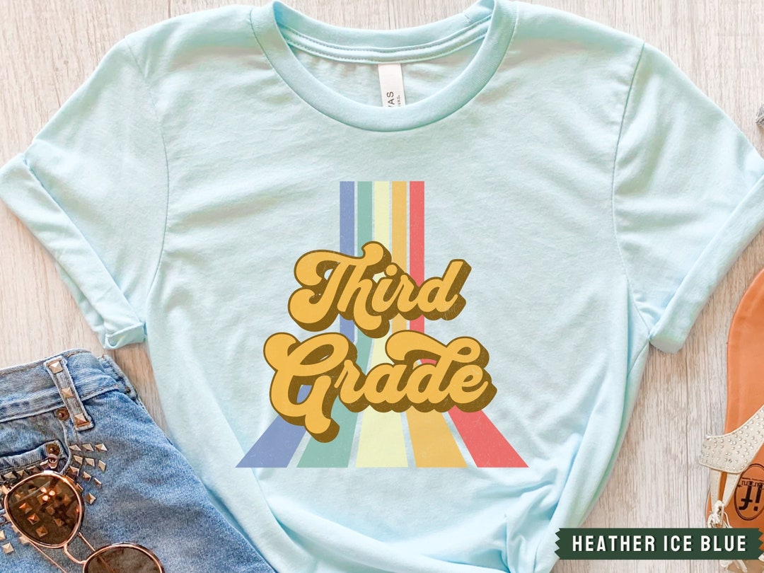 Third Grade Teacher Shirt, Retro 3rd Grade T-shirt, Grade Level Shirt ...