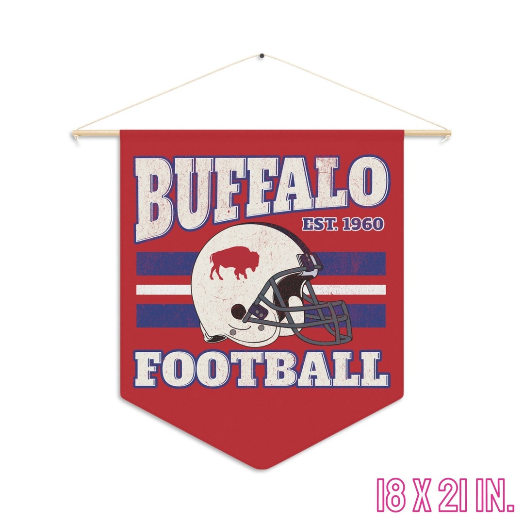 Buffalo Football Flag, Vintage Buffalo Party Decorations, Buffalo ...