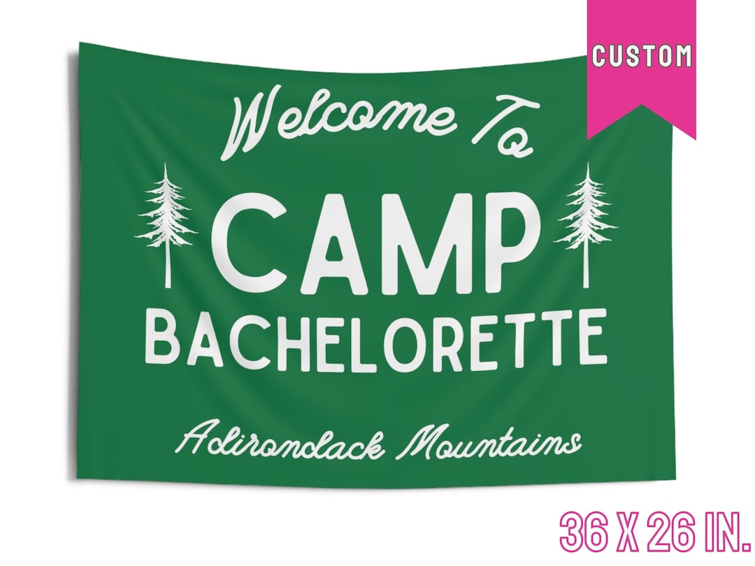 Camp Bach Flag, Camp Bachelorette Banner Tapestry, Glamping ...