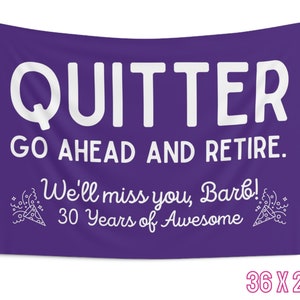 Retirement Banner, Custom Retirement Sign, Happy Retirement Poster ...