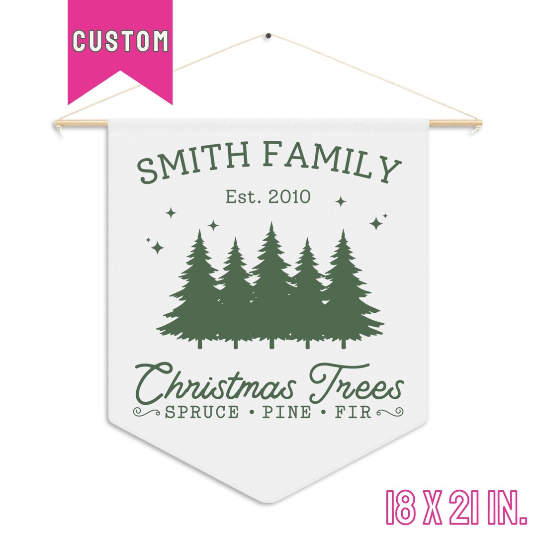 Custom Christmas Banner, Personalized Christmas Sign, Family Name Sign ...