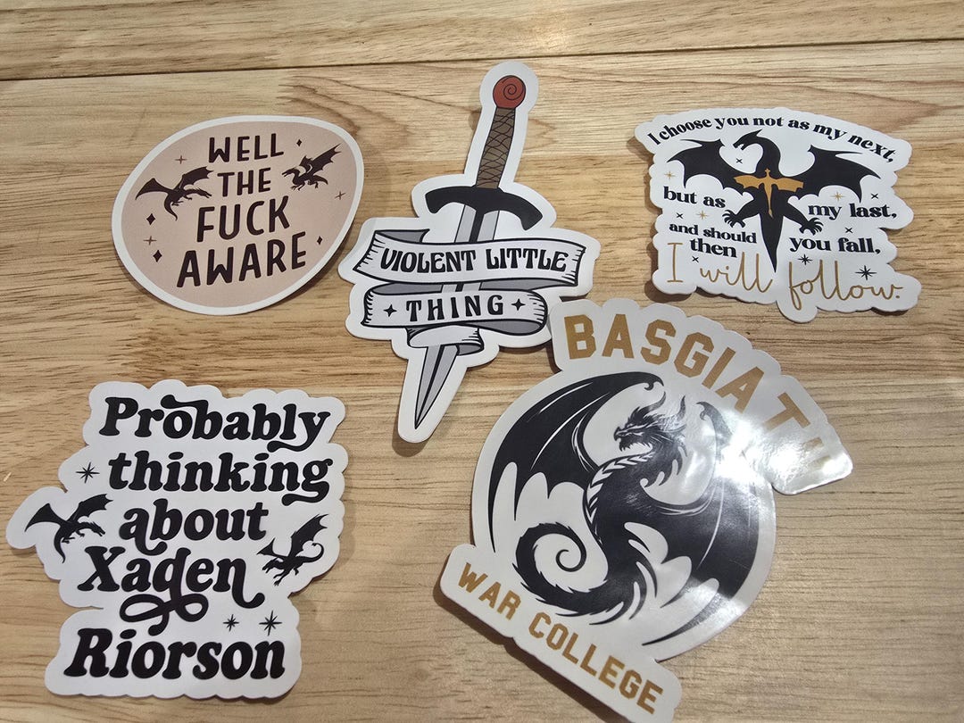 Fourth Wing Sticker Pack | Empyrean Series, Basgiath War College, Xaden ...