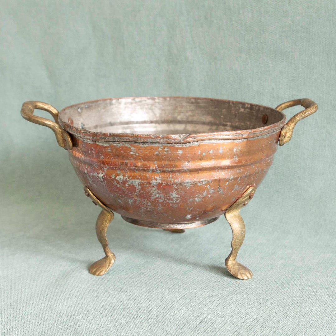 Vintage Witch Bowl, Copper Ritual Offering Cauldron, Spell Pot, Altar ...