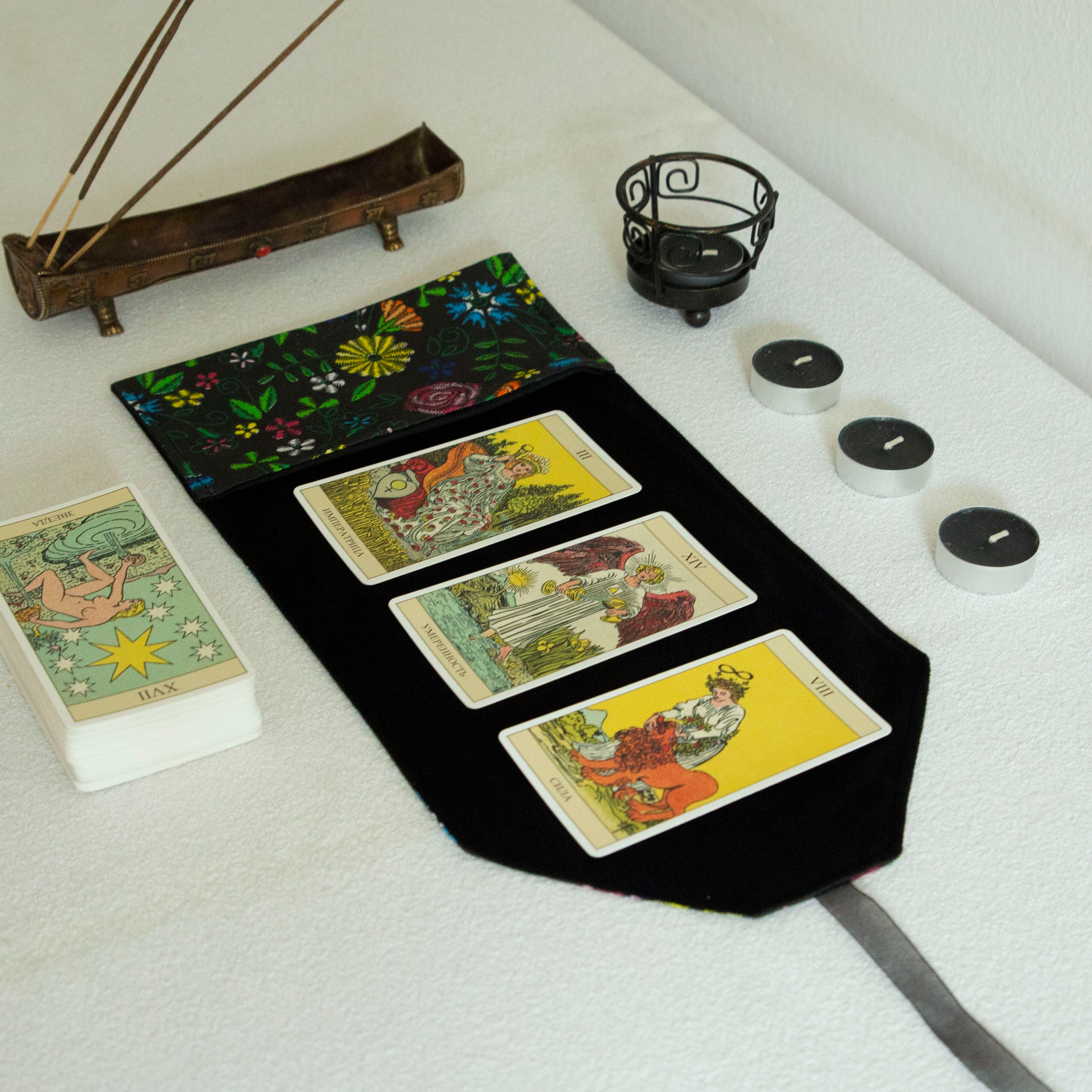 Tarot Bag, Tarot Card Wrap, Black Tarot Case, Tarot Deck Pouch, Velvet ...