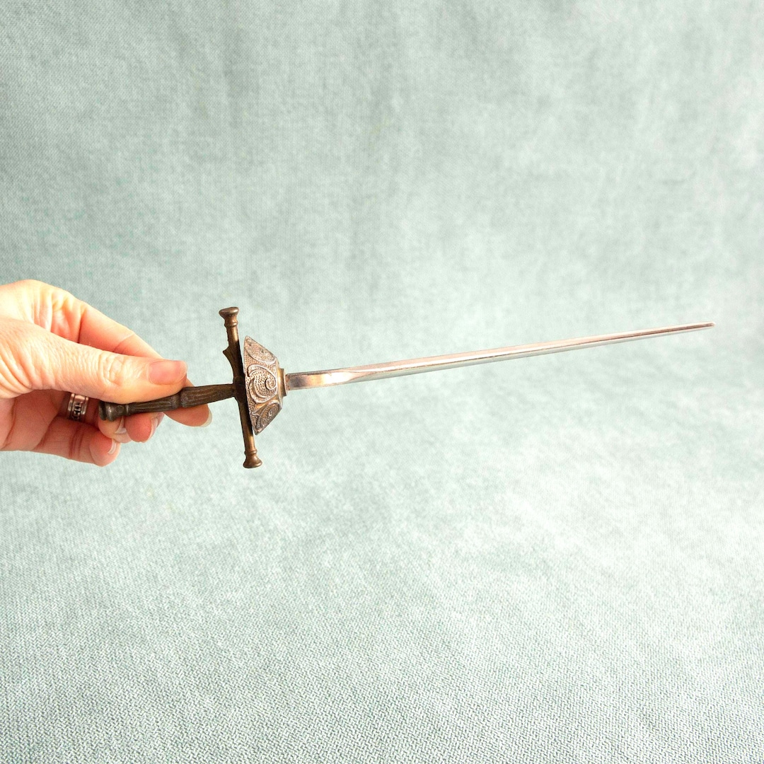 Vintage Athame Sword, Ritual Dagger, Brass Handle, Antique Ceremonial ...