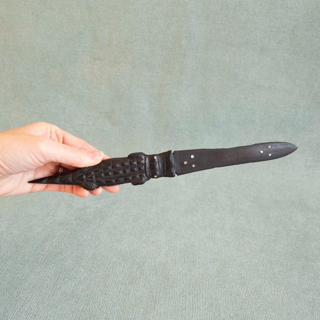 Vintage Ritual Athame, Ebony Wood Dagger, Witchcraft Ceremonial Knife ...