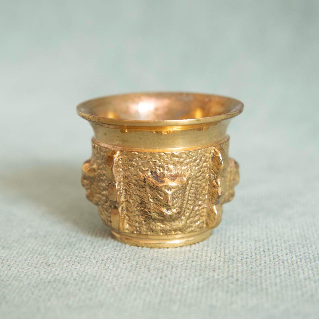 Vintage Brass Small Goblet, Brass Spell Chalice, Miniature Ceremony Cup ...