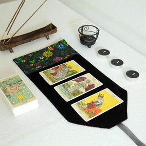 Tarot Card Wrap, Tarot Card Bag, Black Tarot Holder, Witch Tarot Pouch ...
