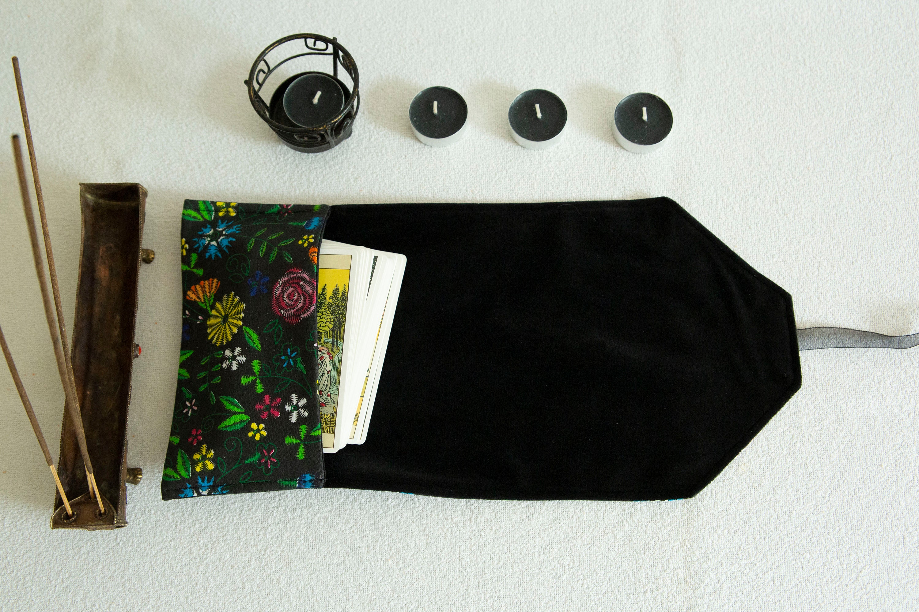 Tarot Bag, Tarot Card Wrap, Black Tarot Case, Tarot Deck Pouch, Velvet ...