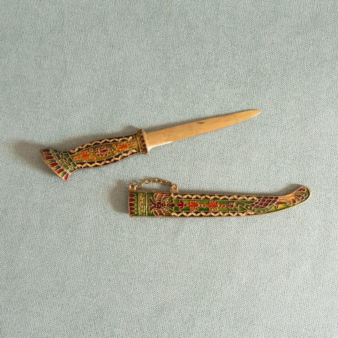 Vintage Brass Athame Dagger, Altar Ritual Ceremonial Dagger, Ritual ...