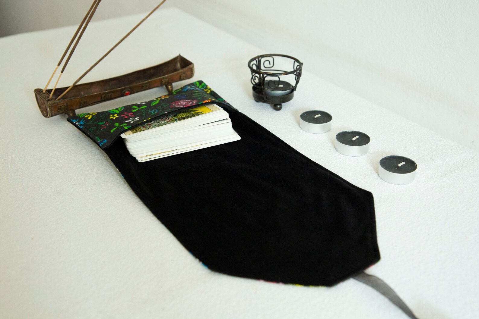 Tarot Bag, Tarot Card Wrap, Black Tarot Case, Tarot Deck Pouch, Velvet ...