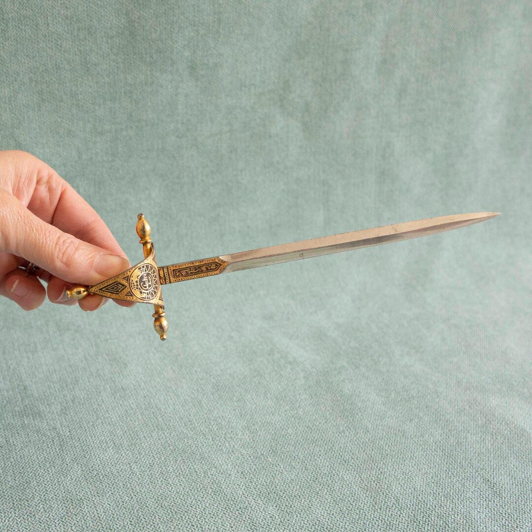 Vintage Athame Dagger, Toledo Style, Ornate Ritual Letter Opener ...