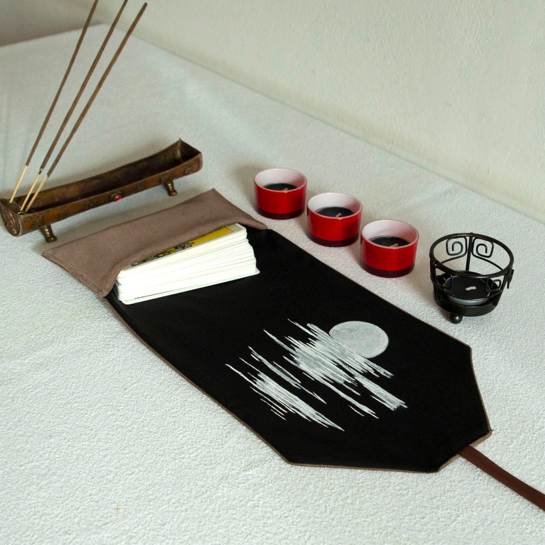 Tarot Card Wrap, Tarot Card Bag, Tarot Cover, Moon, Tarot Deck Pouch ...