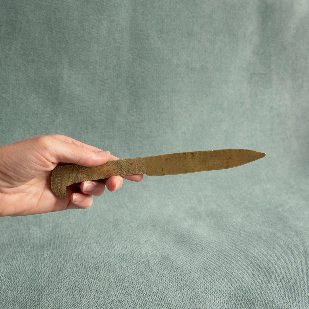 Vintage Athame Ritual Dagger, Brass Ceremonial Dagger, Spiritual Ritual ...