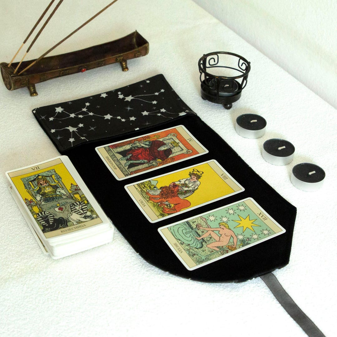Tarot Card Bag, Tarot Card Wrap, Tarot Case, Tarot Deck Pouch, Velvet ...