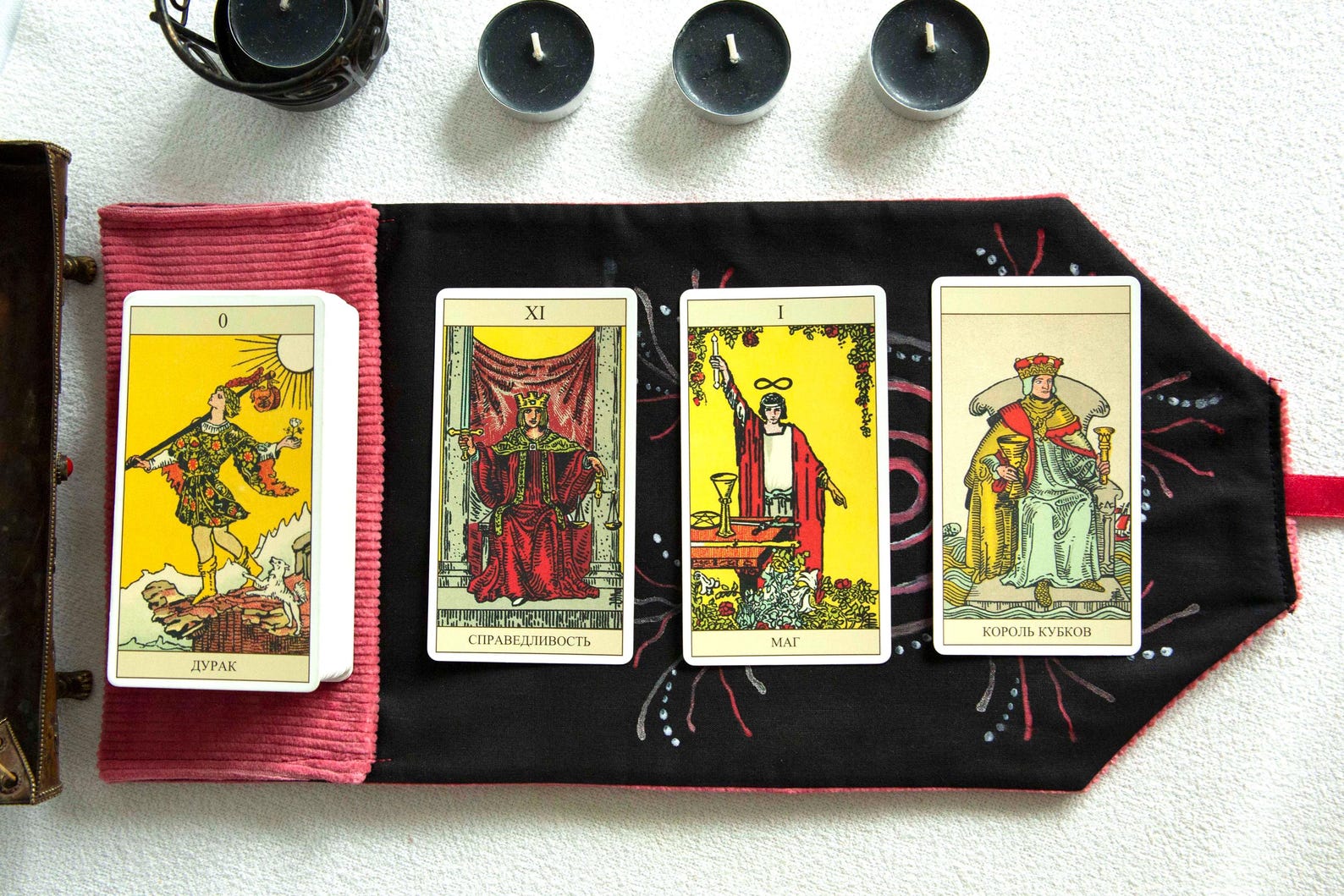 Tarot Card Wrap, Tarot Card Holder, Velvet Tarot Bag, Pouch for Tarot ...