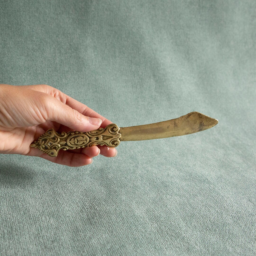 Vintage Athame Ritual Dagger, Brass Ceremonial Dagger, Spiritual Ritual ...