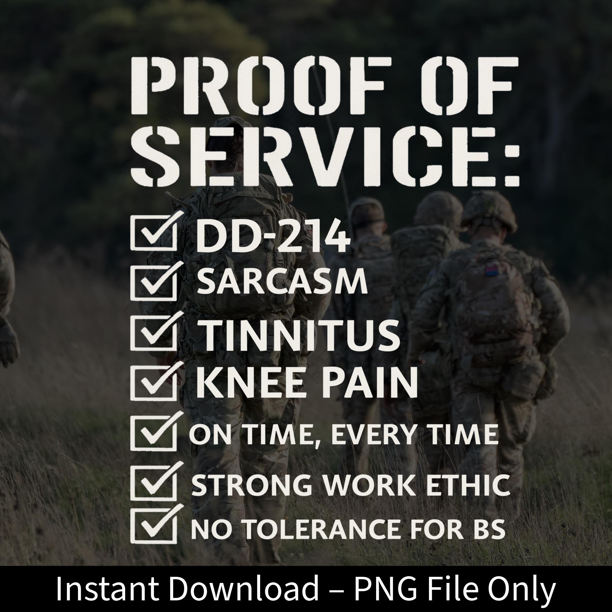 Proof of Service PNG | Military Veteran Sublimation Design | DD-214 ...