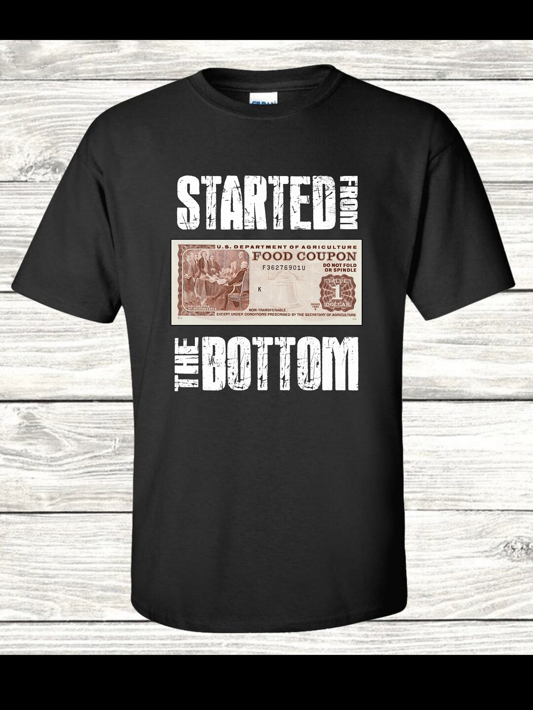 Started From the Bottom Shirt | Vintage Food Stamp Shirt | Motivational ...