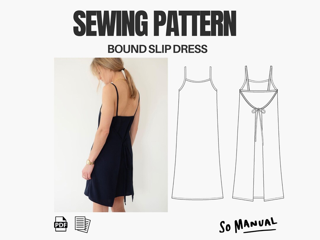Pinafore Slip Dress PDF Sewing Pattern Wrap, Apron, Tie Style Slip ...