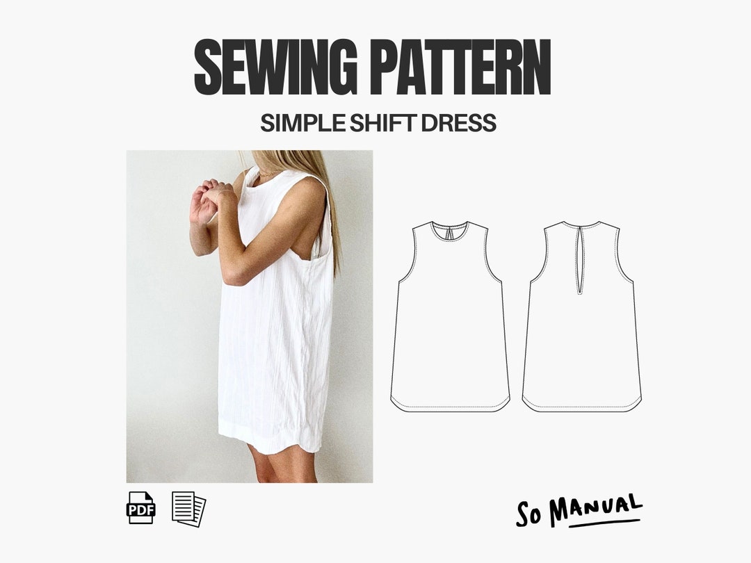 Simple Shift Dress PDF Sewing Pattern - Etsy Australia