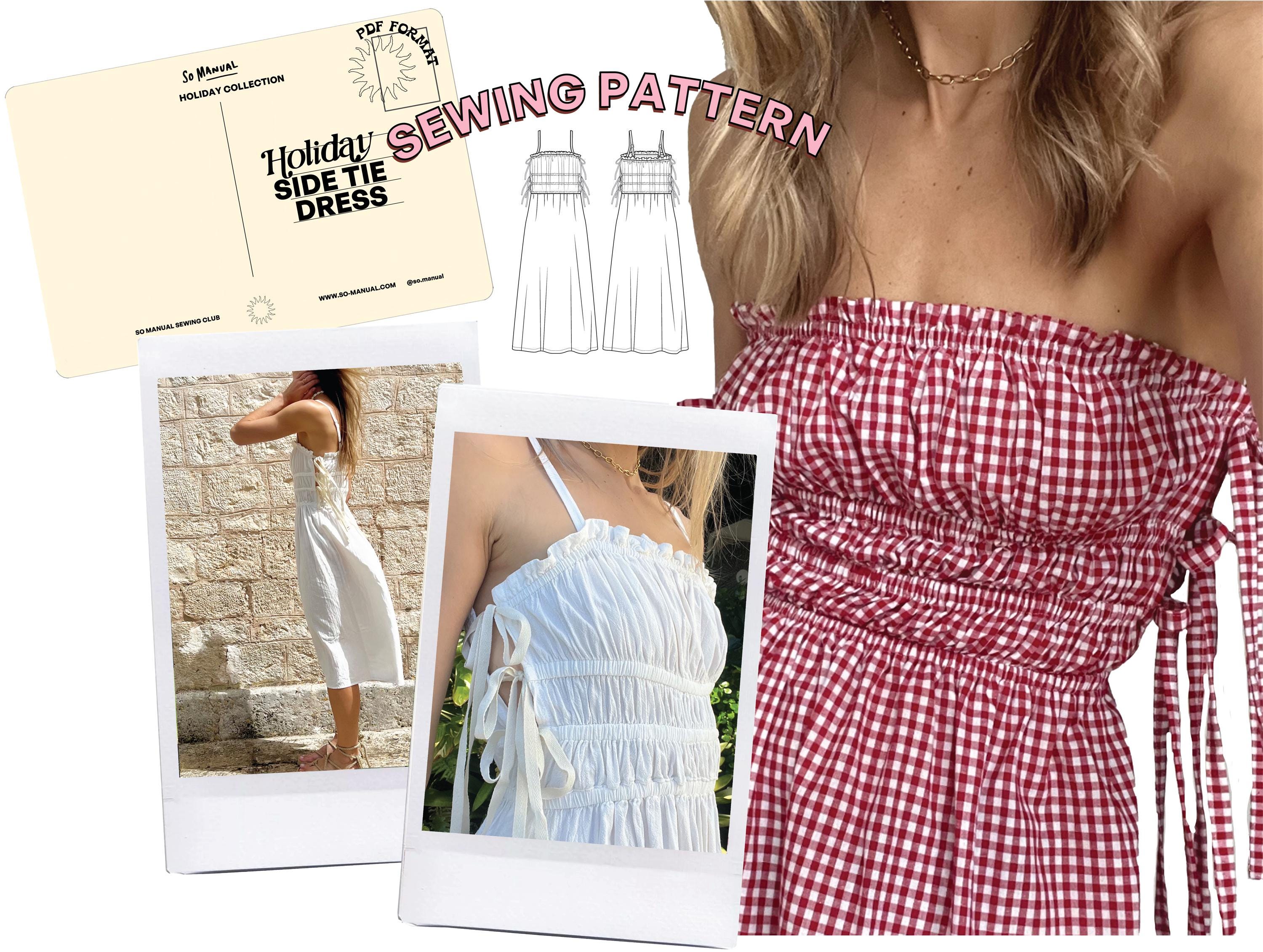 Holiday Side Tie Dress | PDF Sewing Pattern | Tie Detail Holiday Side Tie Dress | PDF Sewing Pattern | Tie Detail