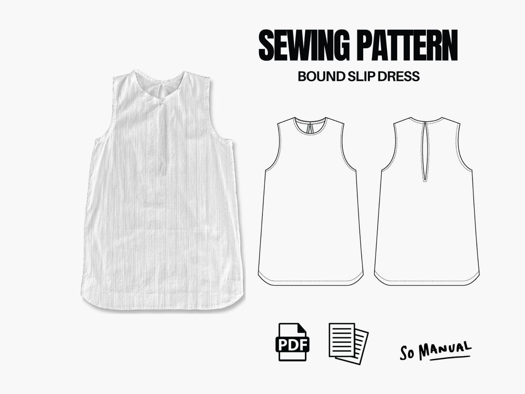 Simple Shift Mini Dress Sewing Pattern Easy Summer Dress Pattern for ...