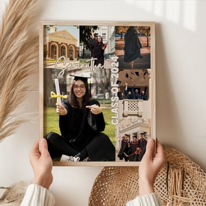 Personalized Graduation Class of 2024 Photo Collage Printable Wall Art ...