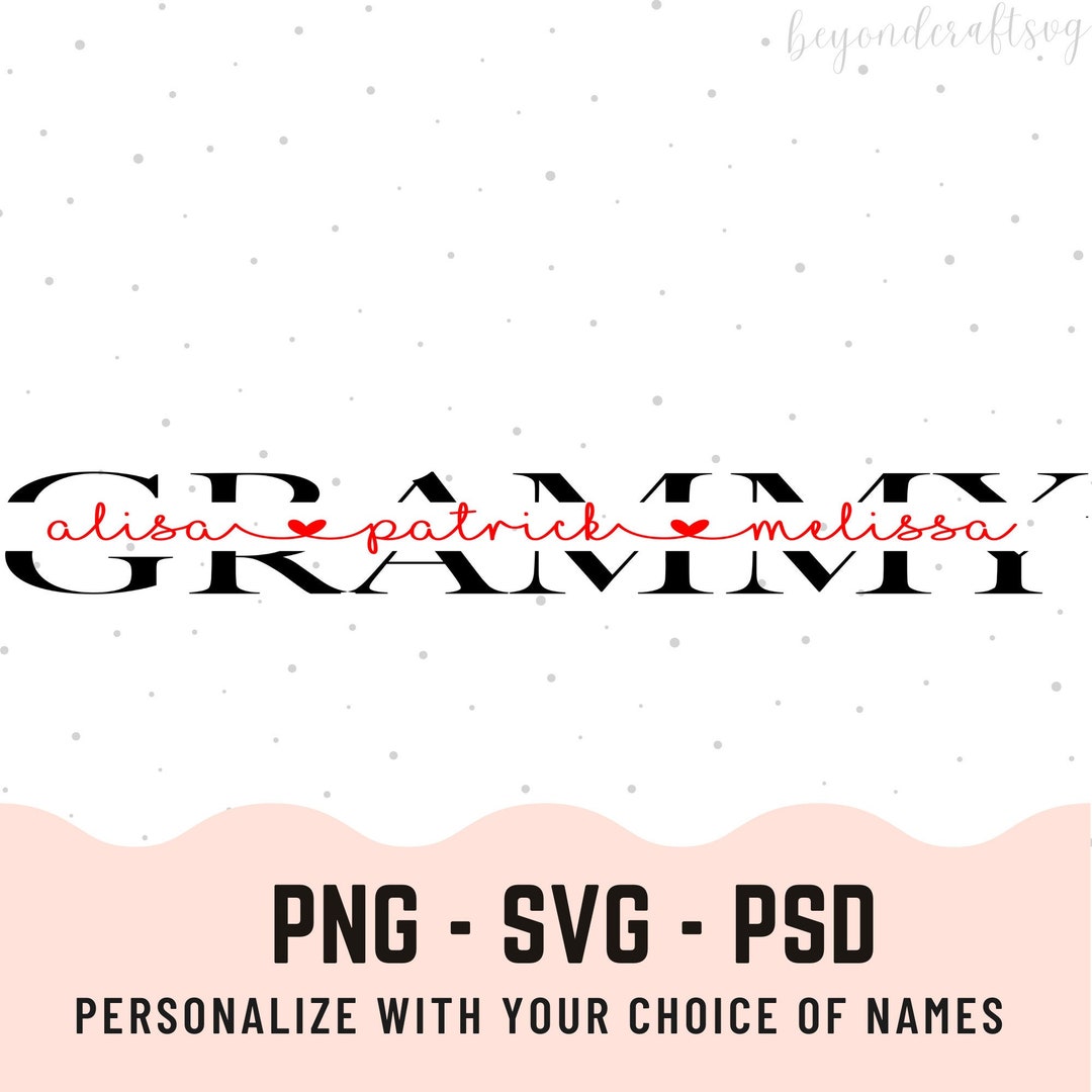 Grammy With Names SVG Grandma Split Monogram SVG Abuela Split - Etsy ...