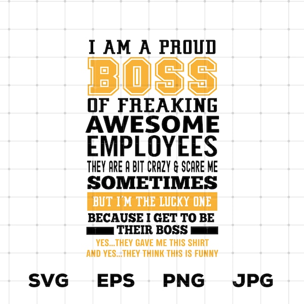 Proud Boss of Freaking Awesome Employees Svg - Etsy