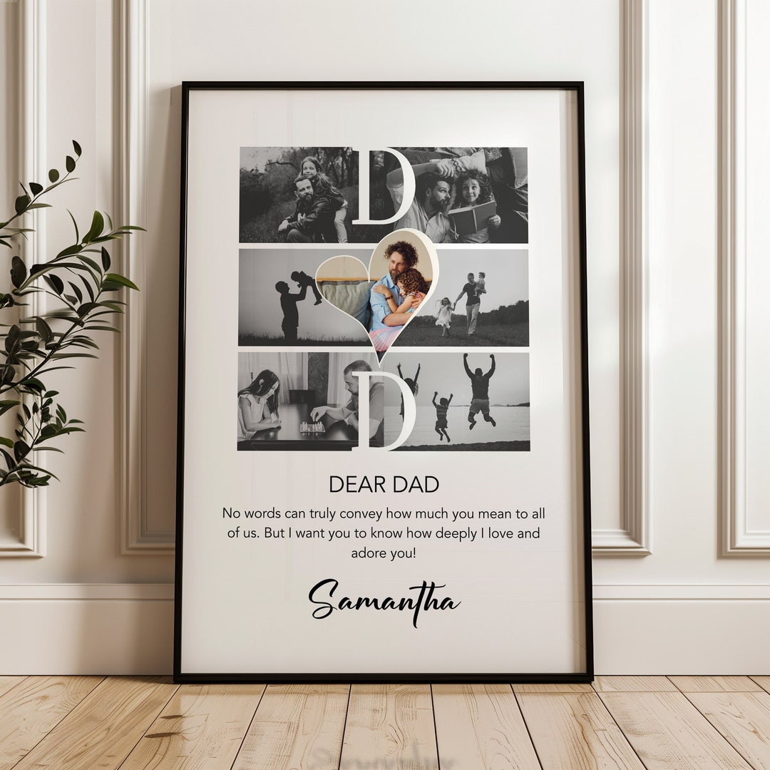Personalized PRINTABLE Daddy Fathers Day Gift Collage First Fathers Day ...