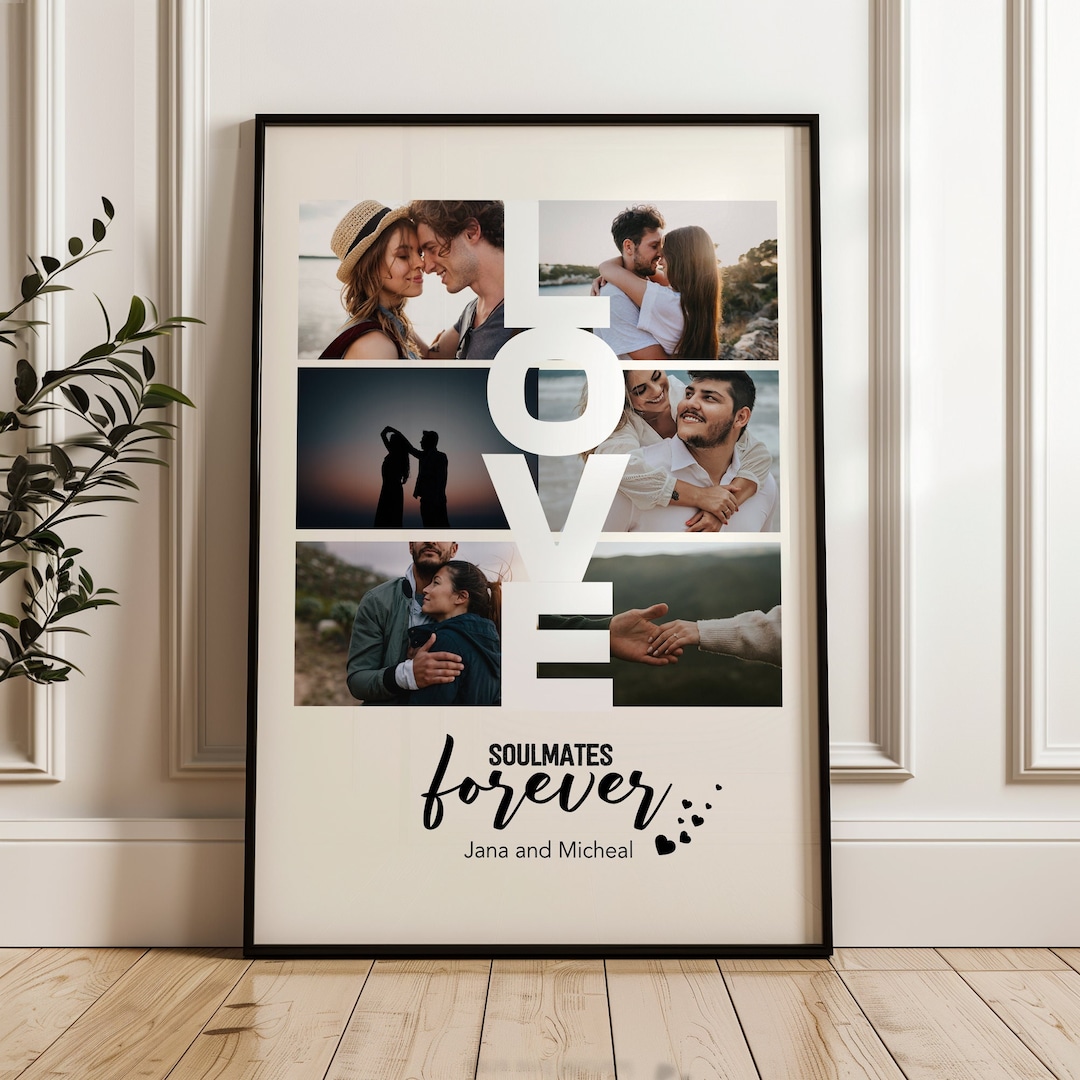 Personalised Couple Picture Collage Memorable Gift for Partner ...