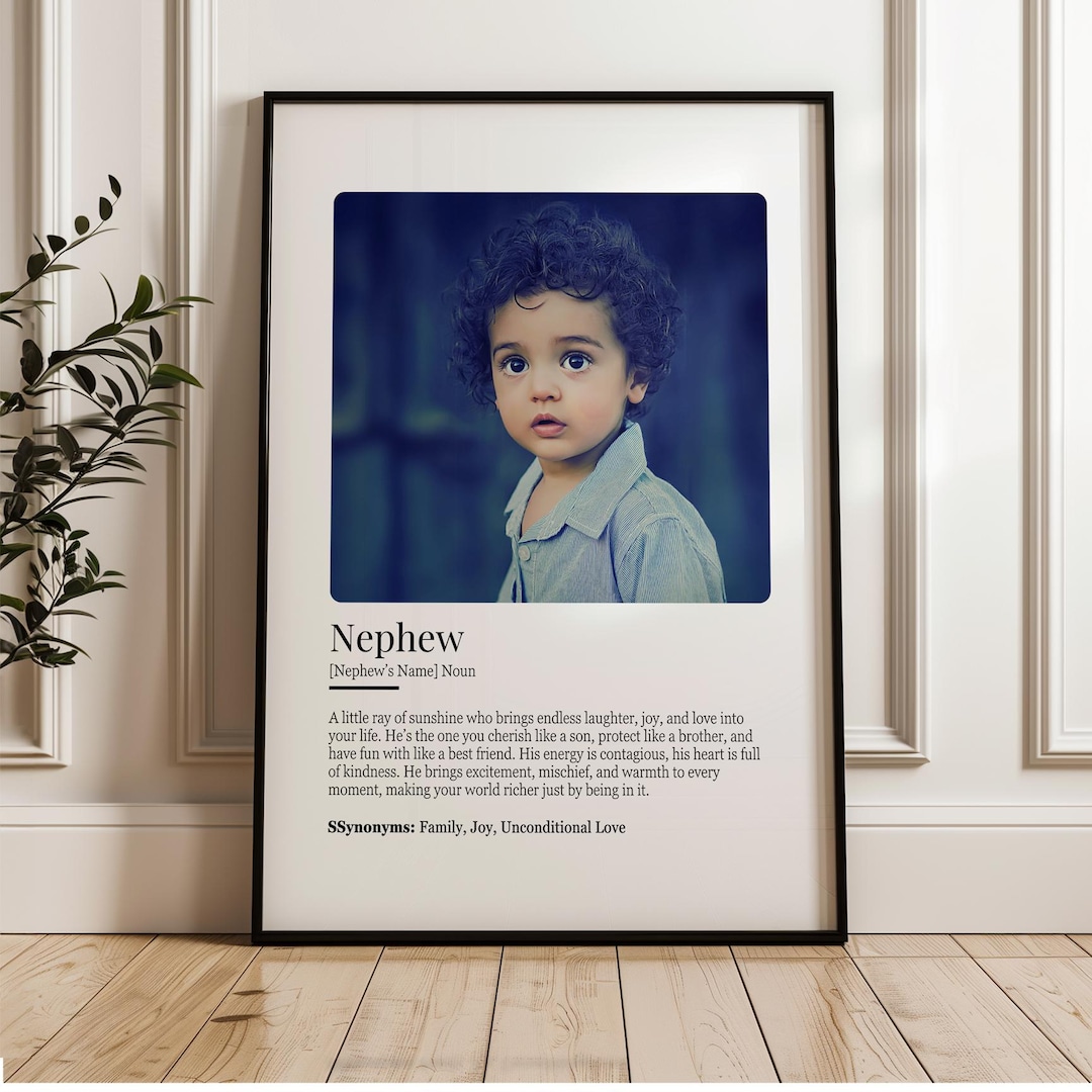 Personalised Nephew Definition Photo Print Gift From Aunt to My Nephew ...