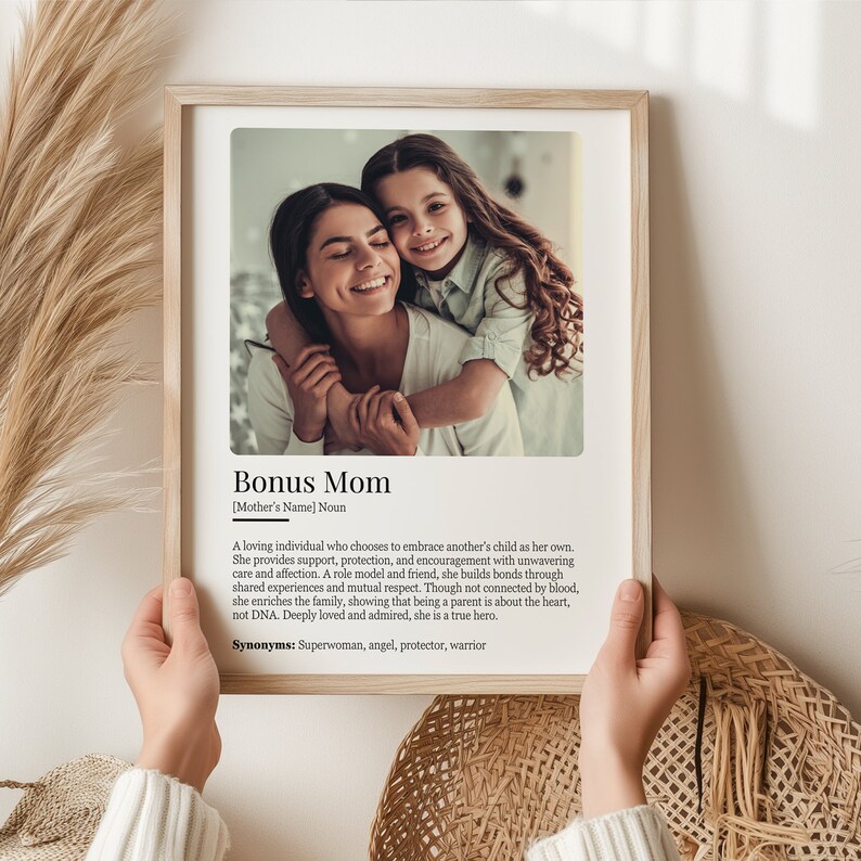 Personalized Bonus Mom Definition Art: Custom Photo Gift (digital ...