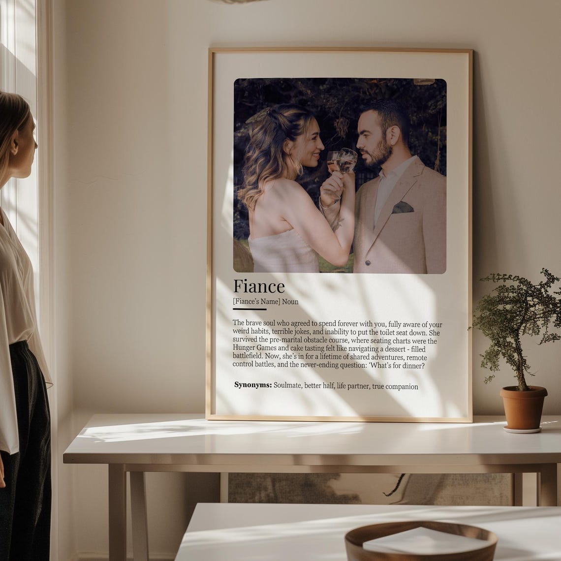 Personalized Fiance Definition Print, Custom Photo Fiance Birthday Gift ...