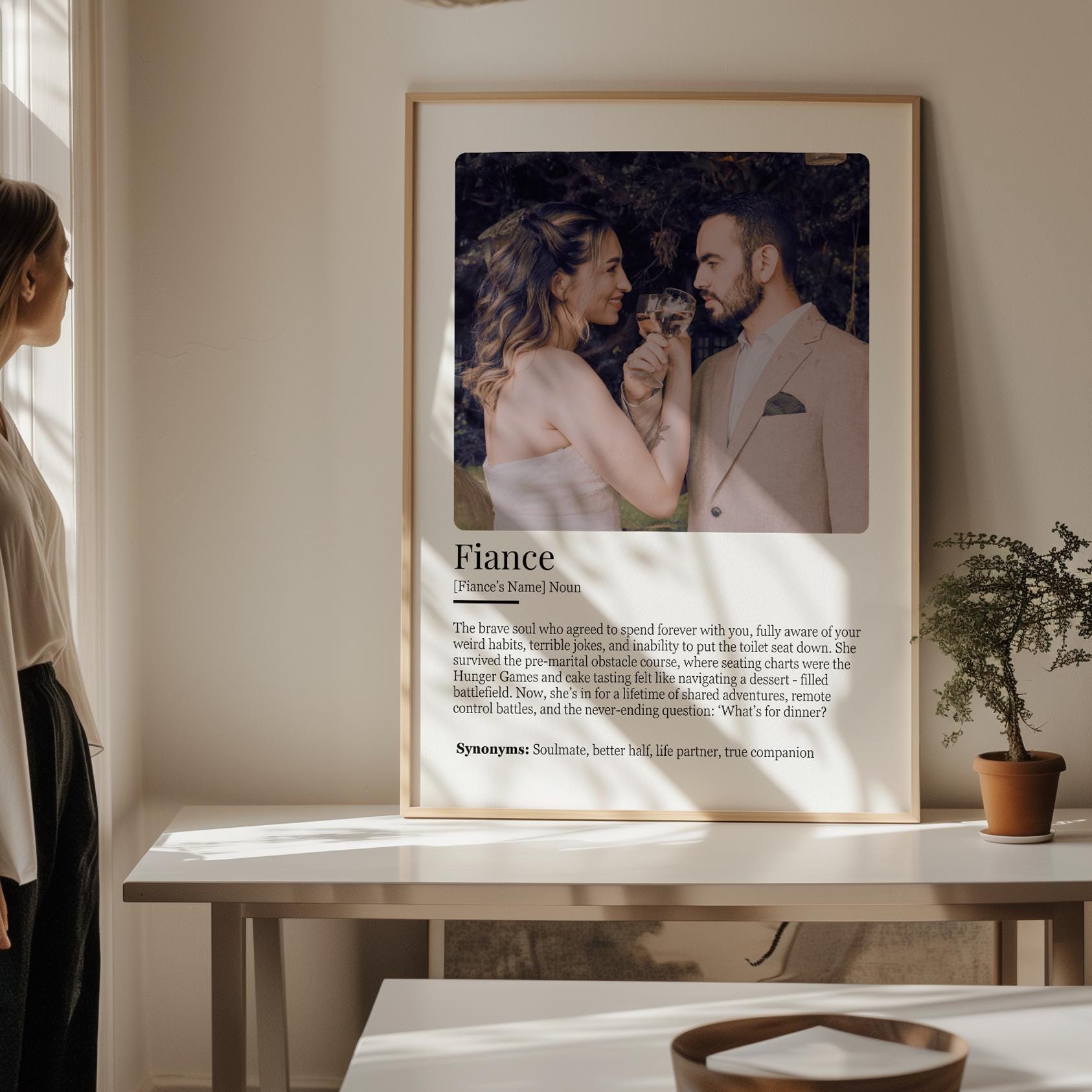 Personalized Fiance Definition Print, Custom Photo Fiance Birthday Gift ...