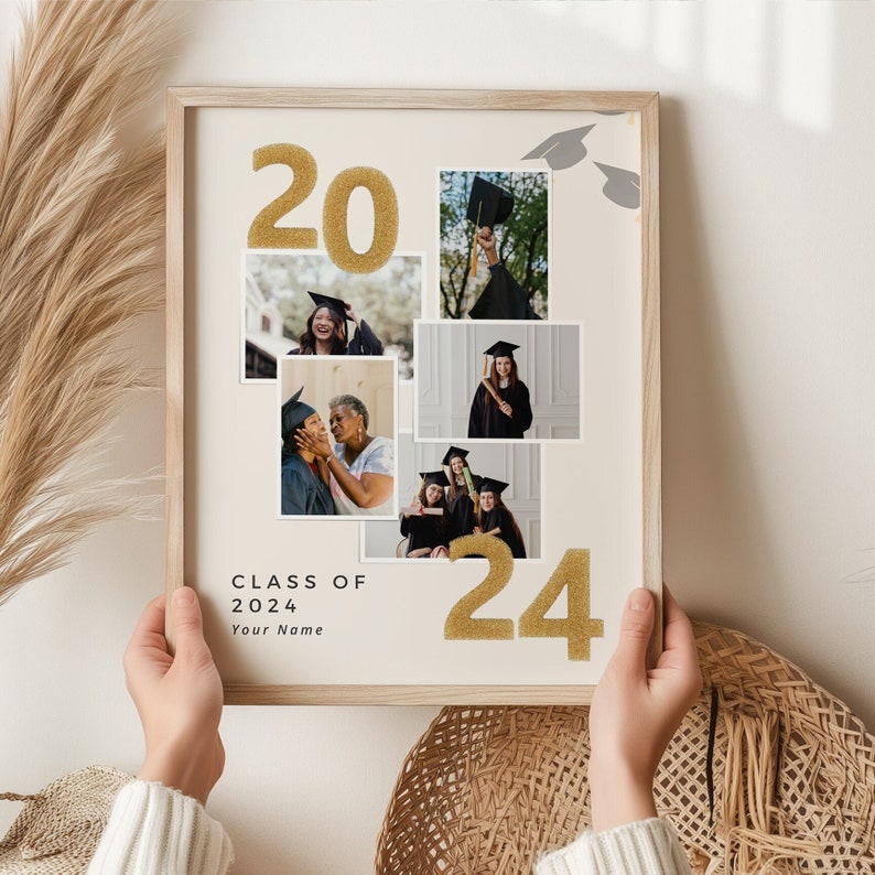 Personalized Graduation Photo Collage Class of 2024 School Senior Gift ...