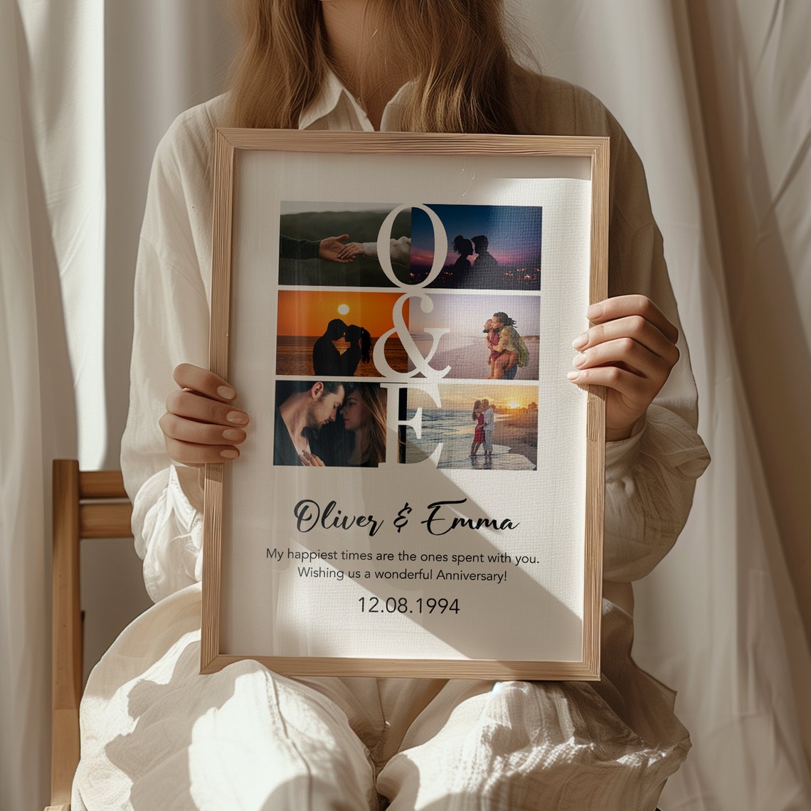 Personalized Couple Initial 1st 2nd Anniversary, Gift for Couple ...