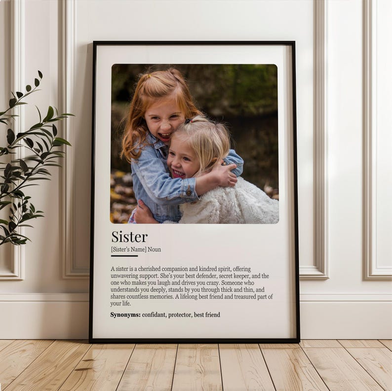 Personalised Sister Definition Printable Wall Art Photo Collage Sister ...