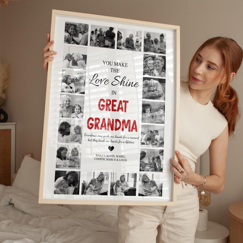 Personalized Great Grandma Photo Collage Printable Wall Art ...
